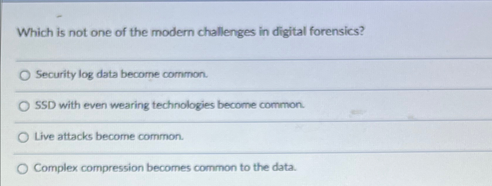 Solved Which is not one of the modern challenges in digital | Chegg.com