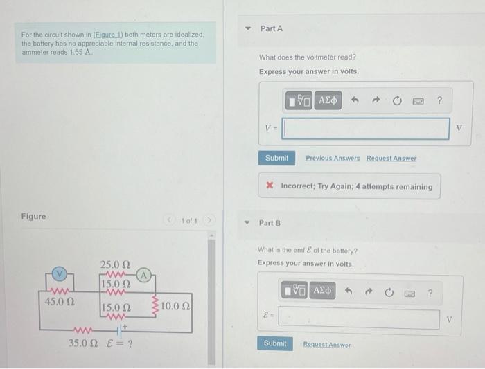 Solved For the circuit shown in (Figure.1) both meters are | Chegg.com