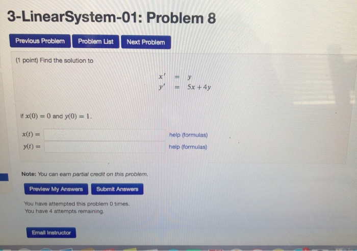 Solved 3-LinearSystem-01: Problem 8 Previous Problem Problem | Chegg.com