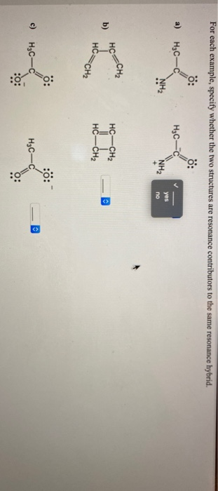 Solved For each example, specify whether the two structures | Chegg.com