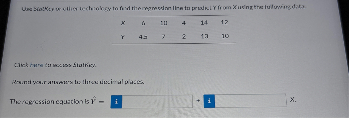 Solved Use StatKey or other technology to find the | Chegg.com