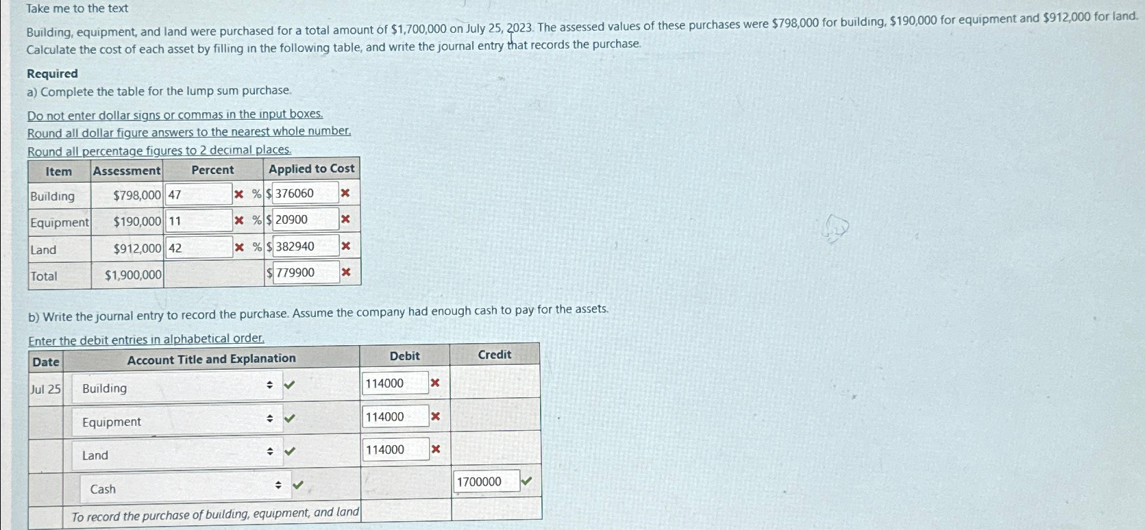 Solved Take me to the text Calculate the cost of each asset | Chegg.com
