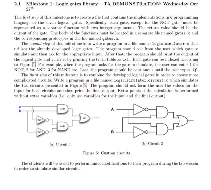 2.1 Milestone 1: Logic gates library - TA | Chegg.com