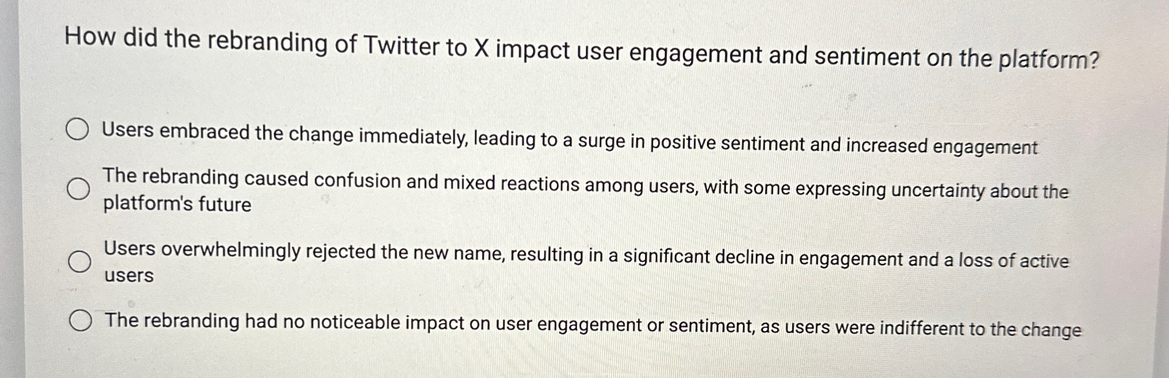 Solved How did the rebranding of Twitter to x ﻿impact user | Chegg.com
