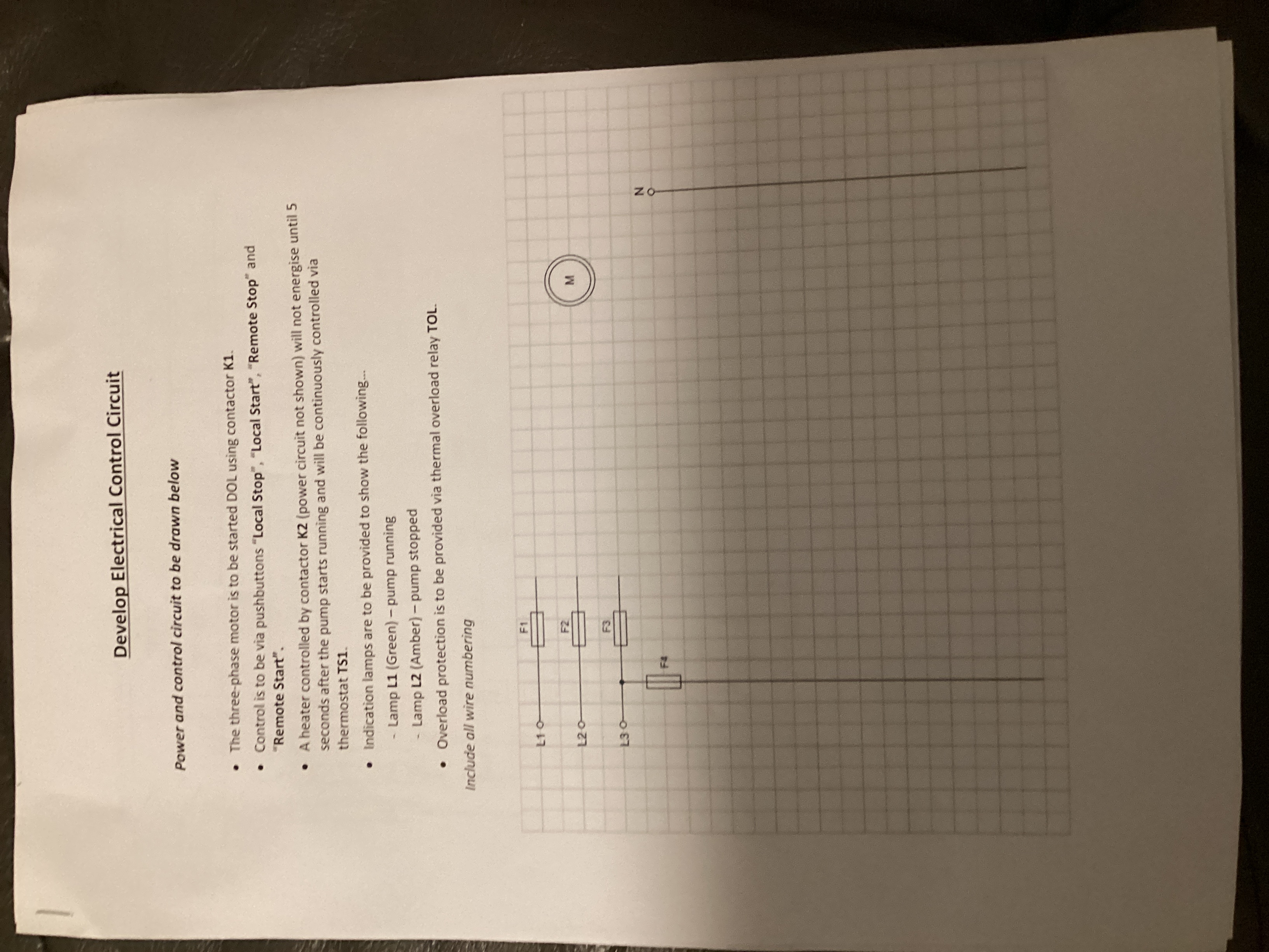 Solved Develop Electrical Control CircuitPower and control | Chegg.com