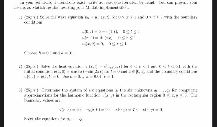 Solved In your solutions, if iterations exist, write at | Chegg.com