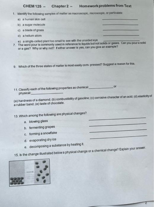 CHEM 125 - Chapter 2 - Homework problems from Text 1. | Chegg.com