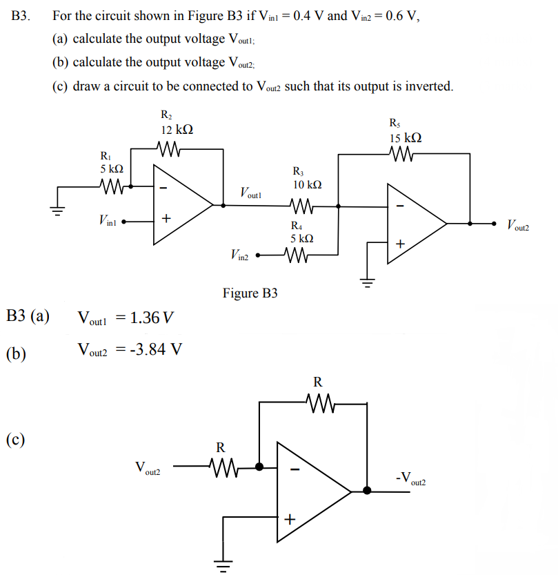 Solved B3. ﻿For the circuit shown in Figure B3 ﻿if | Chegg.com
