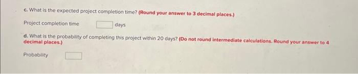Solved Using the PERT method review the following data for a | Chegg.com