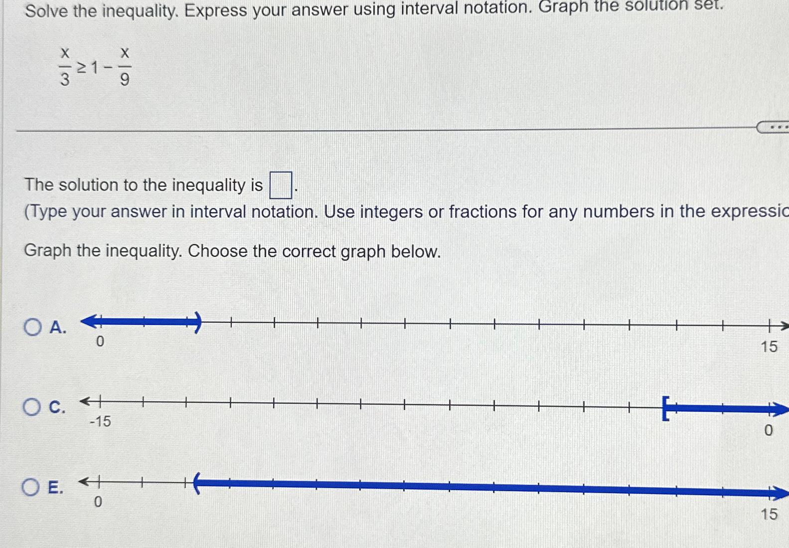 Solve The Inequality Express Your Answer Using 