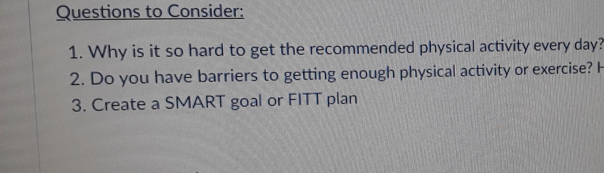 Solved Questions to Consider: 1. Why is it so hard to get | Chegg.com