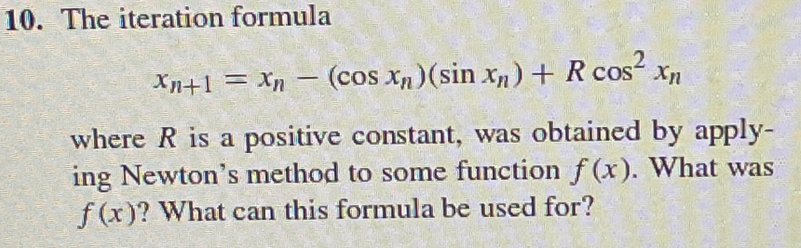 Solved The iteration | Chegg.com