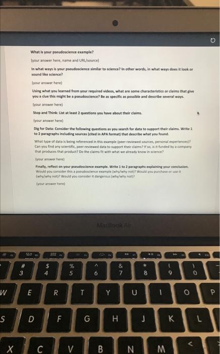 What is your pseudoscience example? (Your answer | Chegg.com