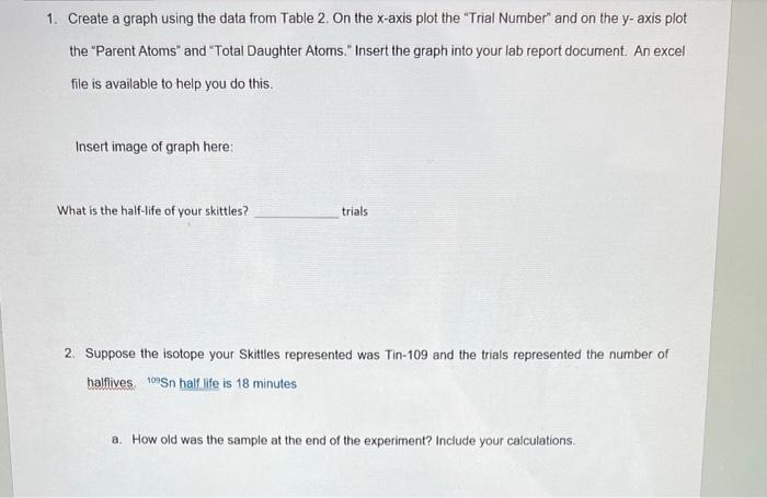 Table 2: Radioactive Decay Data | Chegg.com