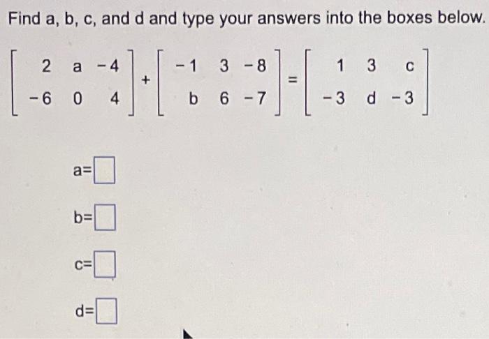 Solved Find a,b,c, and d and type your answers into the | Chegg.com