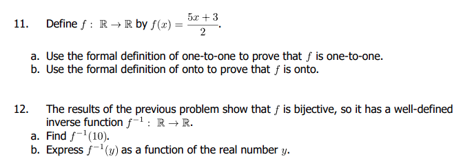 Solved Define f:R→R ﻿by f(x)=5x+32.a. ﻿Use the formal | Chegg.com