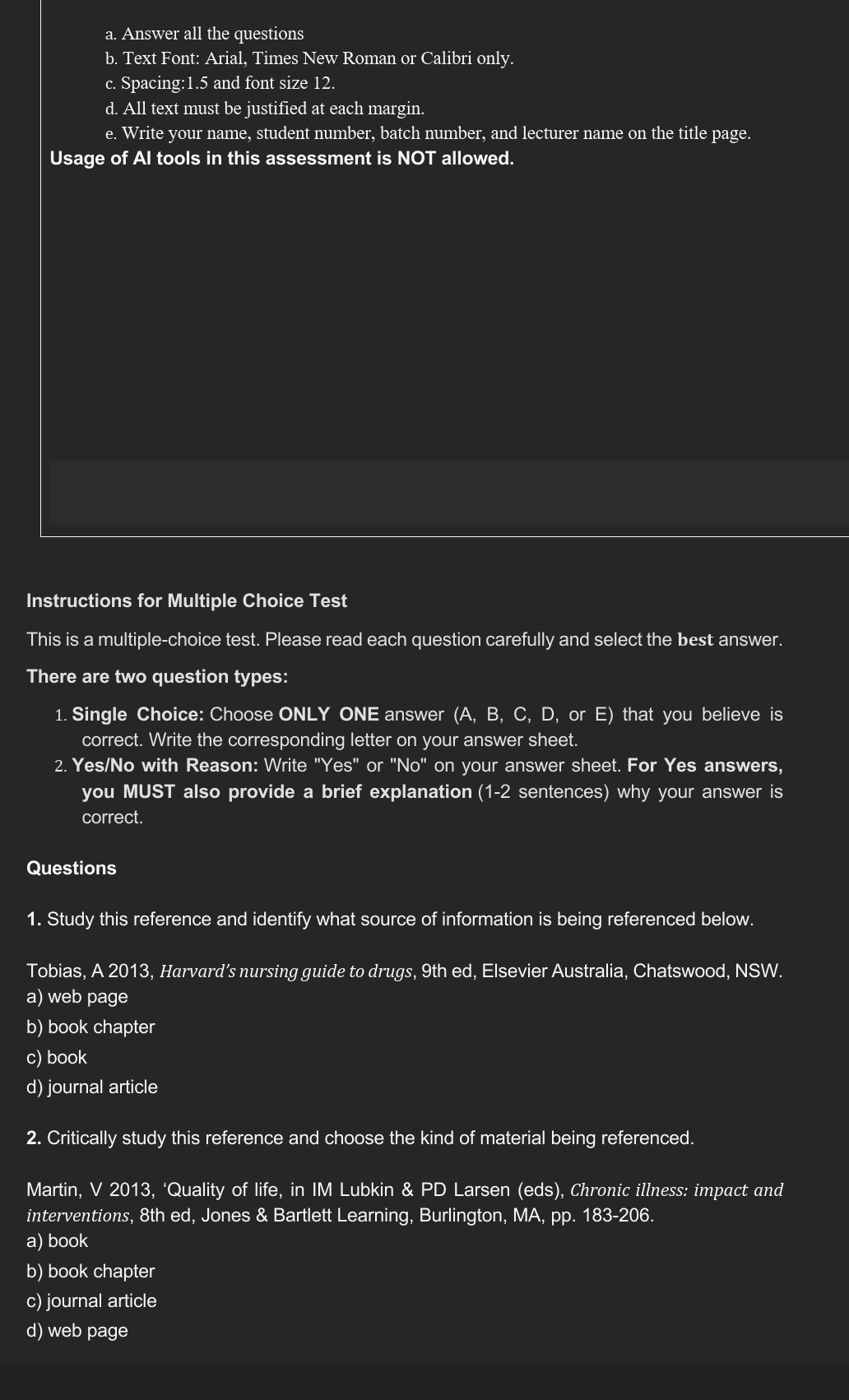 Solved a. ﻿Answer all the questionsb. ﻿Text Font: Arial, | Chegg.com