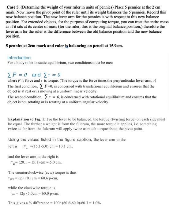 Solved Physics Equilibrium lab: balancing pennies find the | Chegg.com