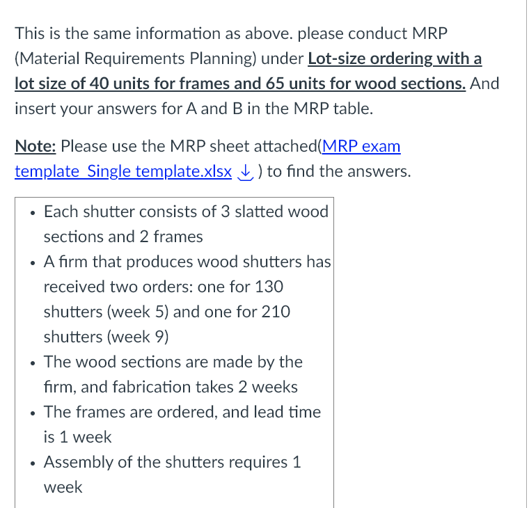 Solved This is the same information as above. please conduct | Chegg.com