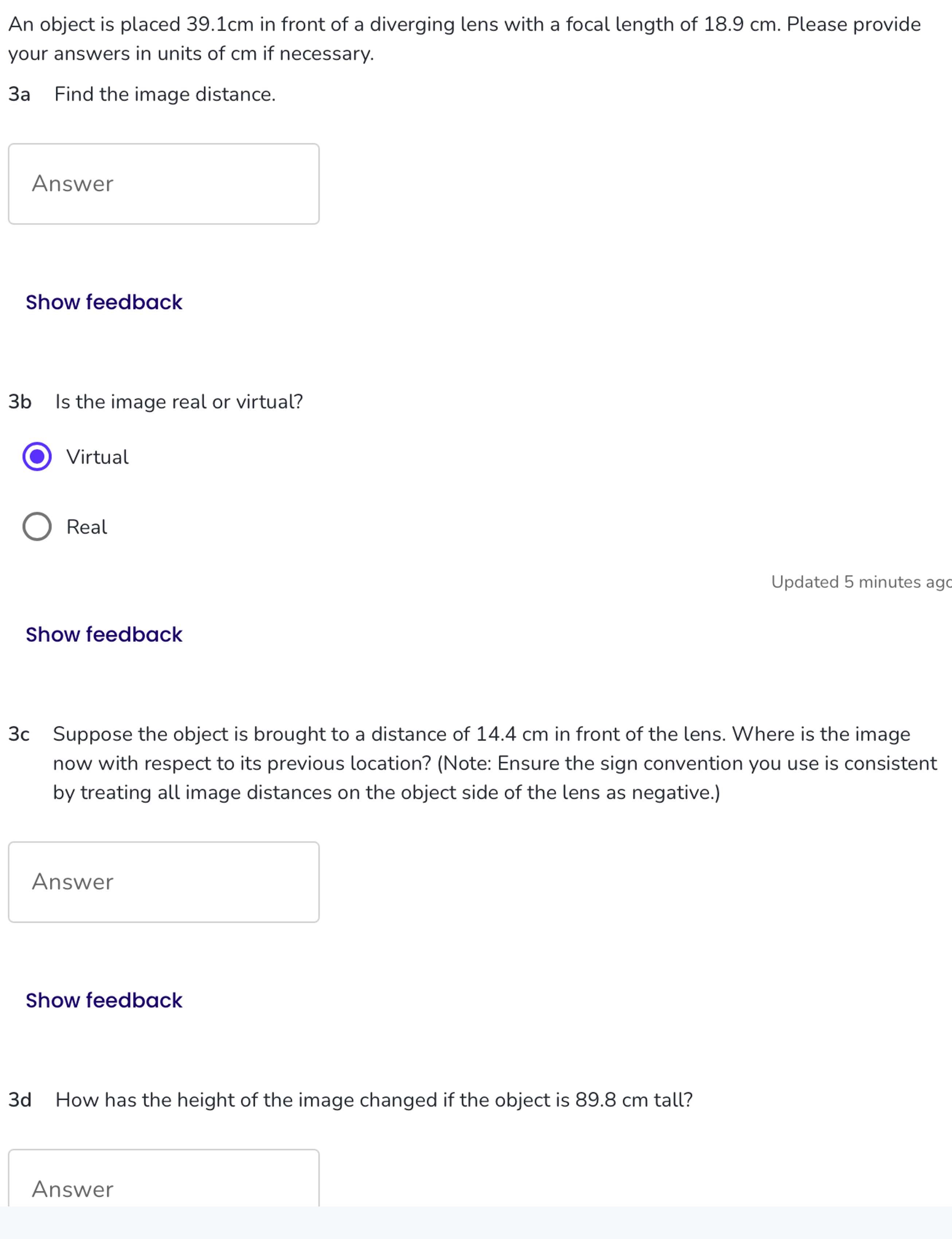Solved 3) ﻿An object is placed 39.1cm ﻿in front of a | Chegg.com