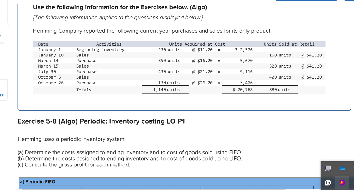 Solved please to answer these questions Exercise 5-14 (Algo) | Chegg.com