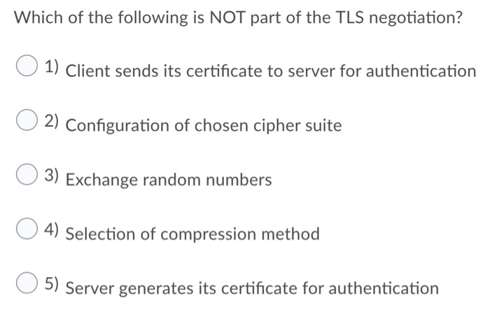 Solved Which of the following is NOT part of the TLS | Chegg.com