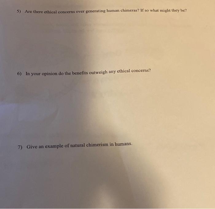 Solved 1) Define Chimera. an organtiom that contains at | Chegg.com