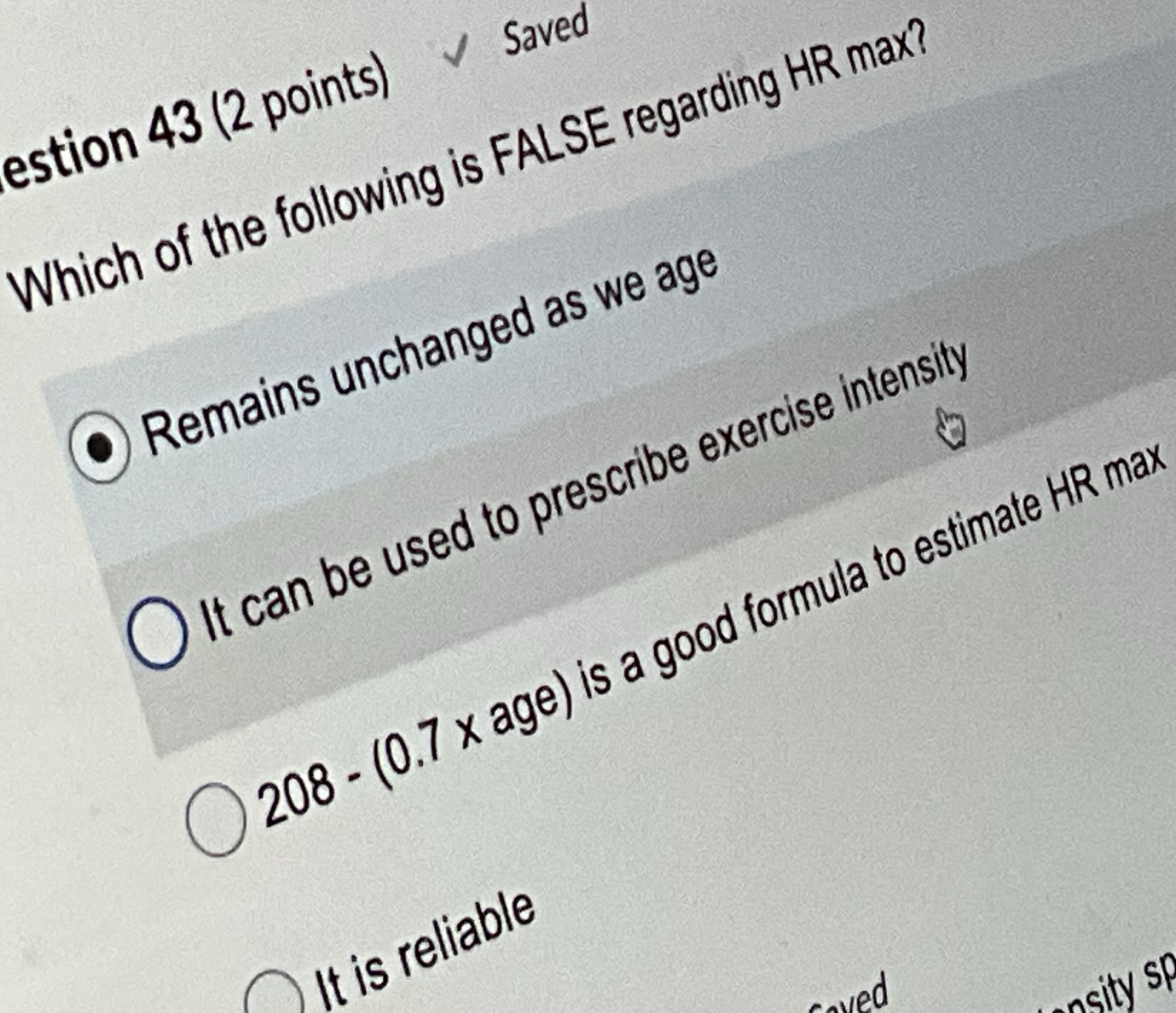 High Quality SOLUTION estion 43 (2 ﻿points)savedWhich of the following is | Chegg.com