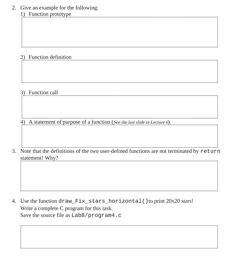 Solved Task 2: void functions with void argument Write | Chegg.com