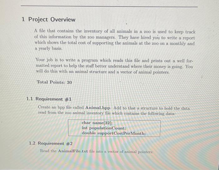 Solved Project Overview A file that contains the inventory | Chegg.com