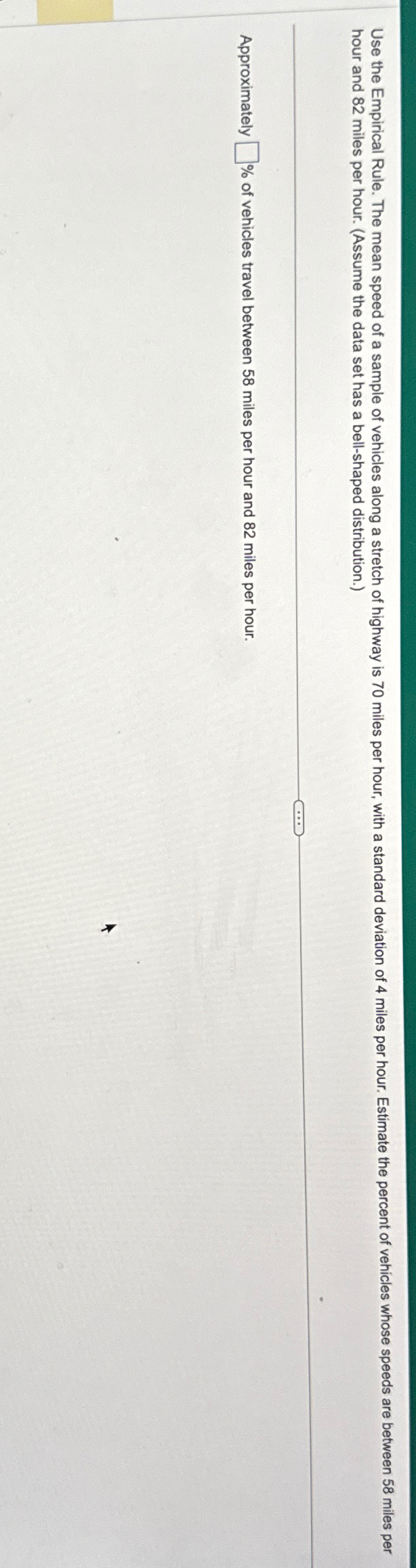 hour and 82 ﻿miles per hour. (Assume the data set has | Chegg.com