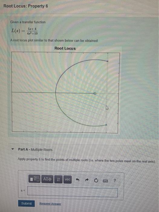 Solved Root Locus: Property 6 Given a transfer function 5x+4 | Chegg.com