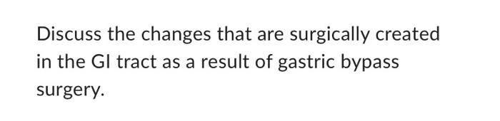 Solved Discuss the changes that are surgically created in | Chegg.com