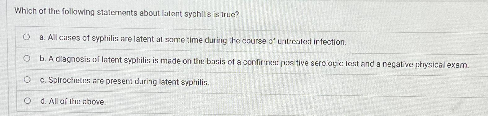 Solved Which of the following statements about latent | Chegg.com