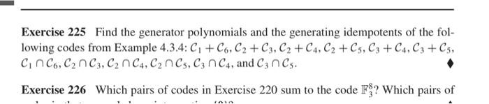 Solved Exercise225Find the generator polynomials and the | Chegg.com