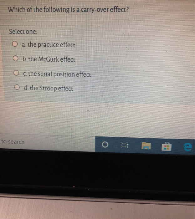 Solved Which of the following is a carry-over effect? Select | Chegg.com