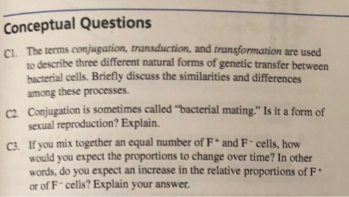 Solved Conceptual Questions The terms conjugation, | Chegg.com