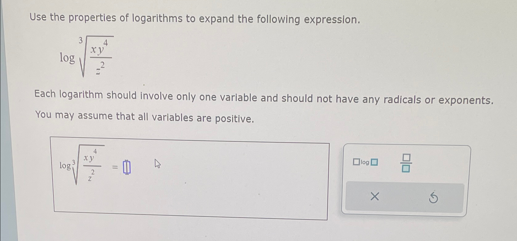 Solved Use the properties of logarithms to expand the | Chegg.com