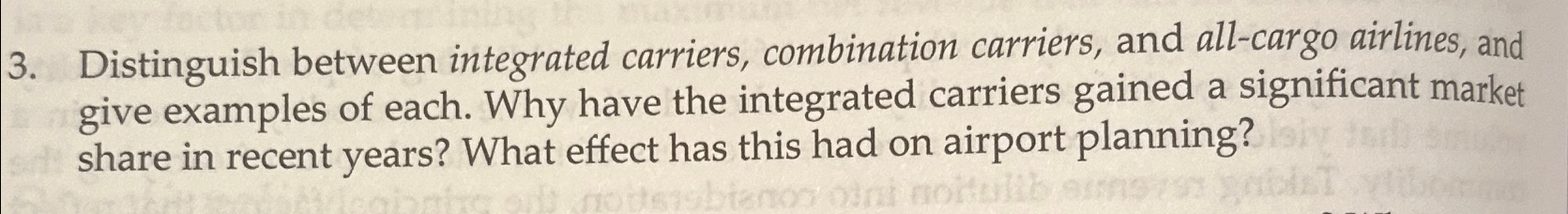 Solved Distinguish between integrated carriers, combination | Chegg.com