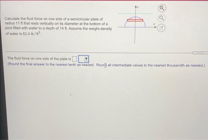 Solved @ Calculate the fluid force on one side of a | Chegg.com