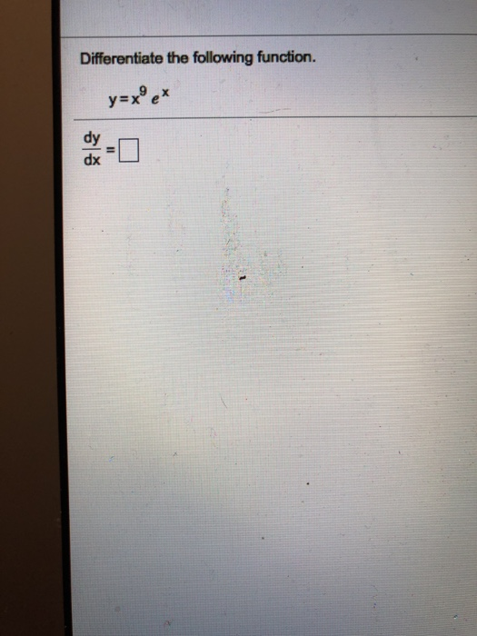 Solved Differentiate the following function. y= xex | Chegg.com