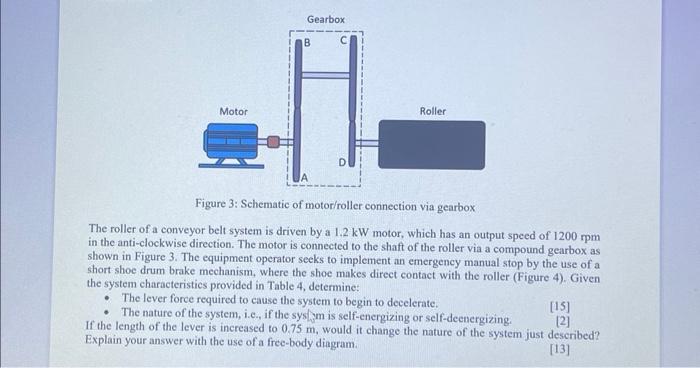 Solved Figure 3: Schematic of motor/roller connection via | Chegg.com