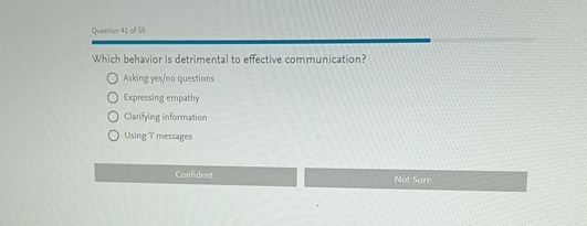Solved Quetion 41 of 50Which behzvior is detrimental to | Chegg.com Solved Quetion 41 of 50Which behzvior is detrimental to | Chegg.com