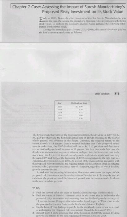 Solved Chapter 7 Case: Assessing the Impact of Suresh | Chegg.com