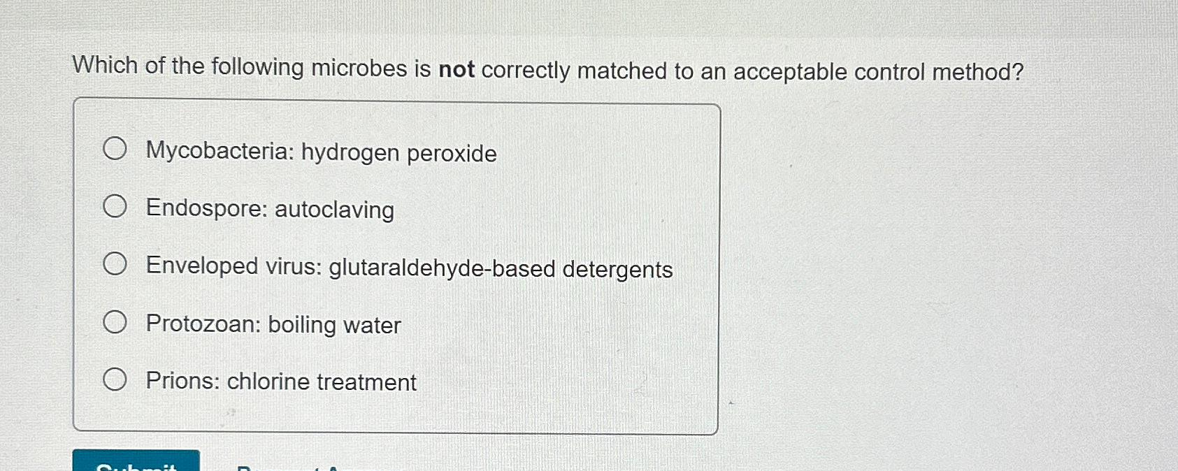 Solved Which of the following microbes is not correctly | Chegg.com