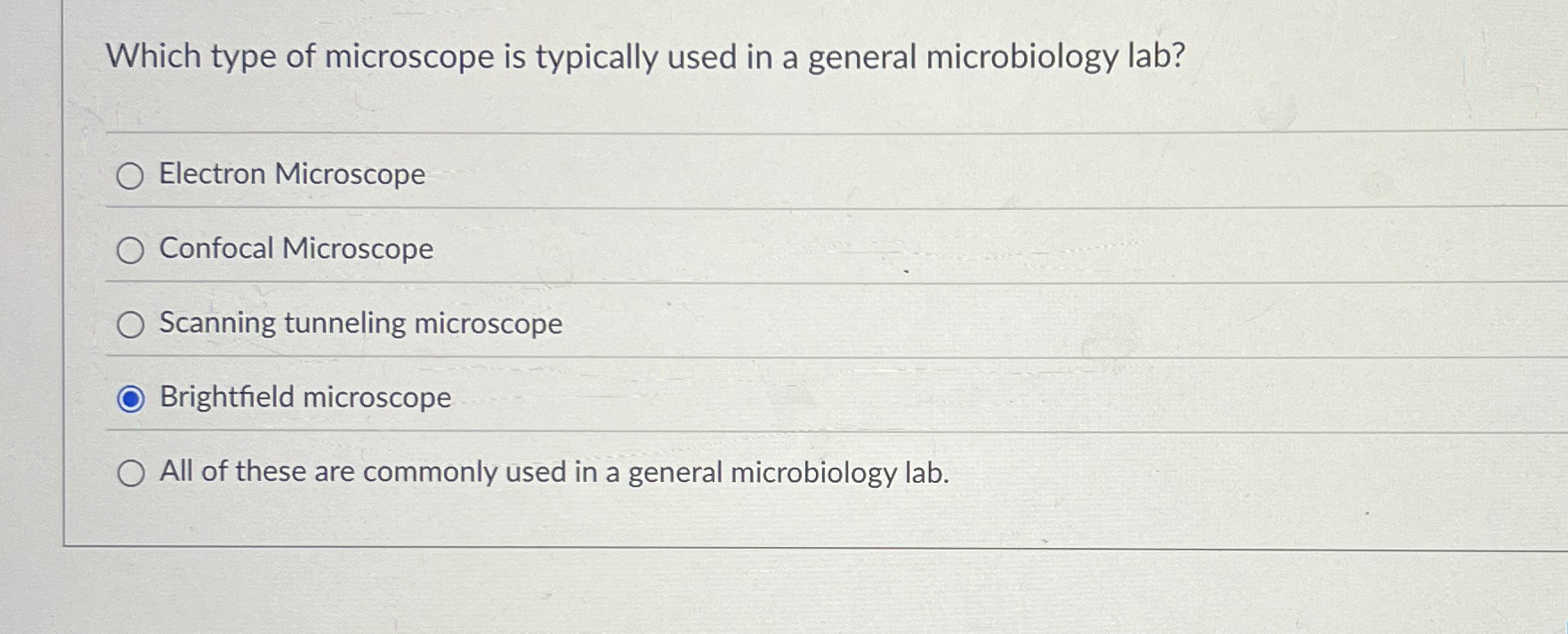 Solved Which type of microscope is typically used in a | Chegg.com