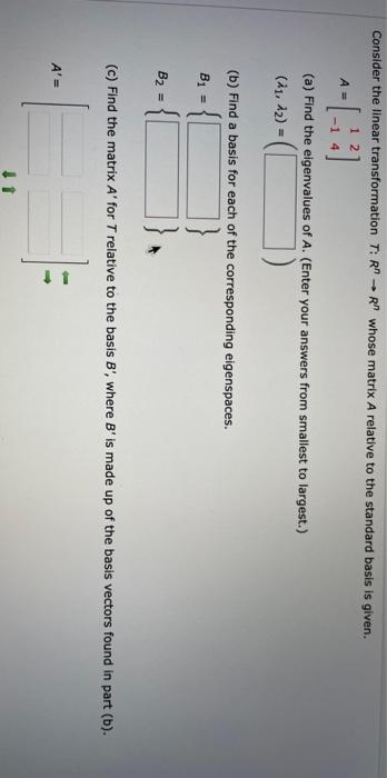 Solved Consider the linear transformation T. RR whose matrix | Chegg.com