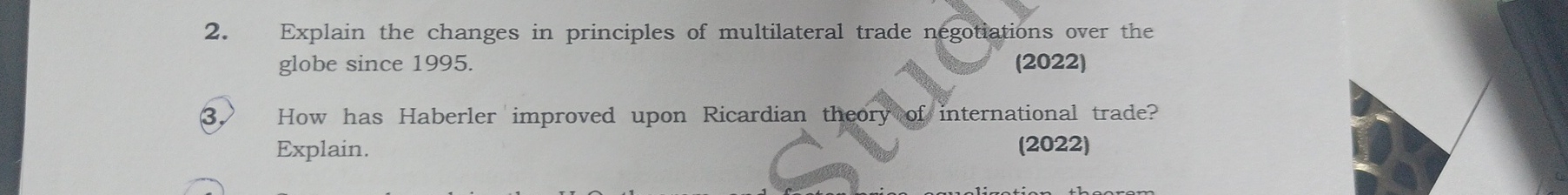 Solved Explain the changes in principles of multilateral | Chegg.com