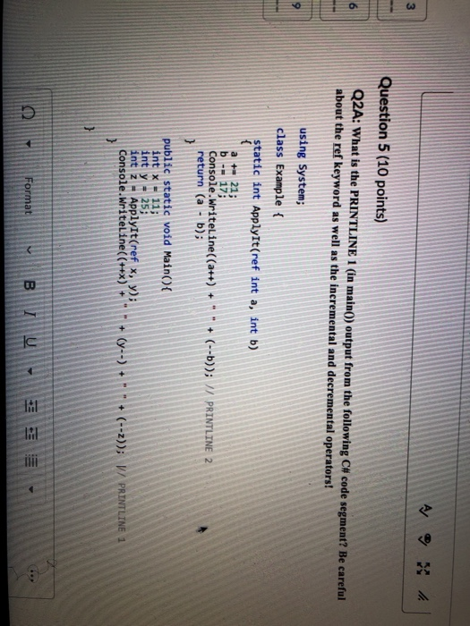 Solved Q1: Given the Java/C# code below, what is the final | Chegg.com
