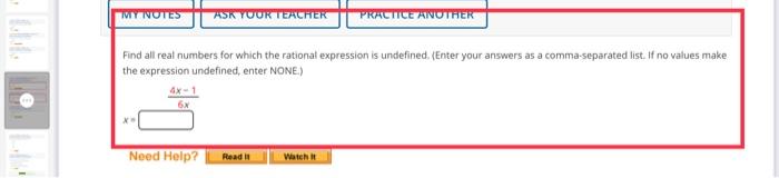 Solved Find all real numbers for which the rational | Chegg.com